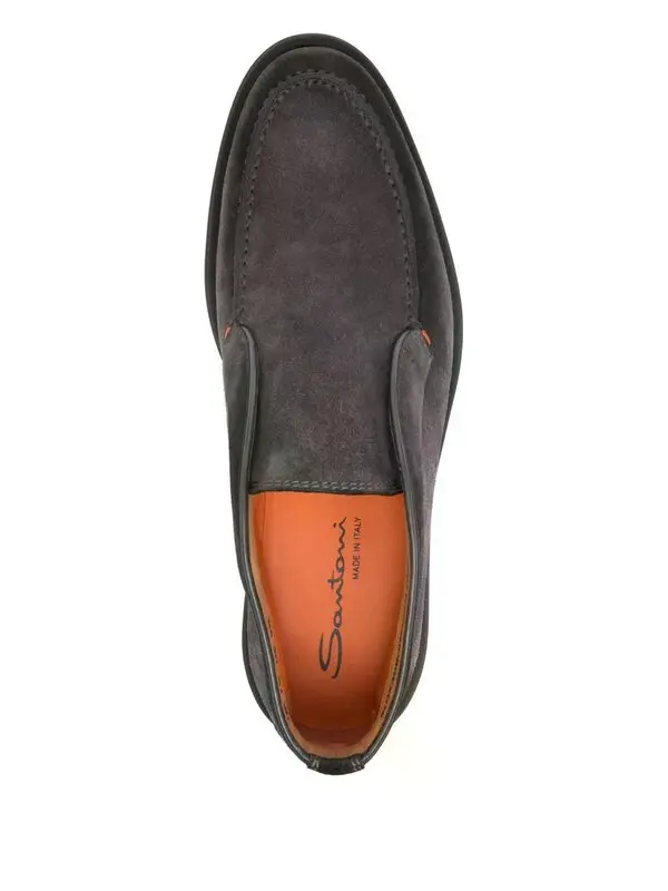 Santoni Tumbled Leather Boots - Grey