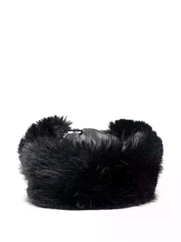 Vaquera Faux Fur-trimmed Leather Hat
