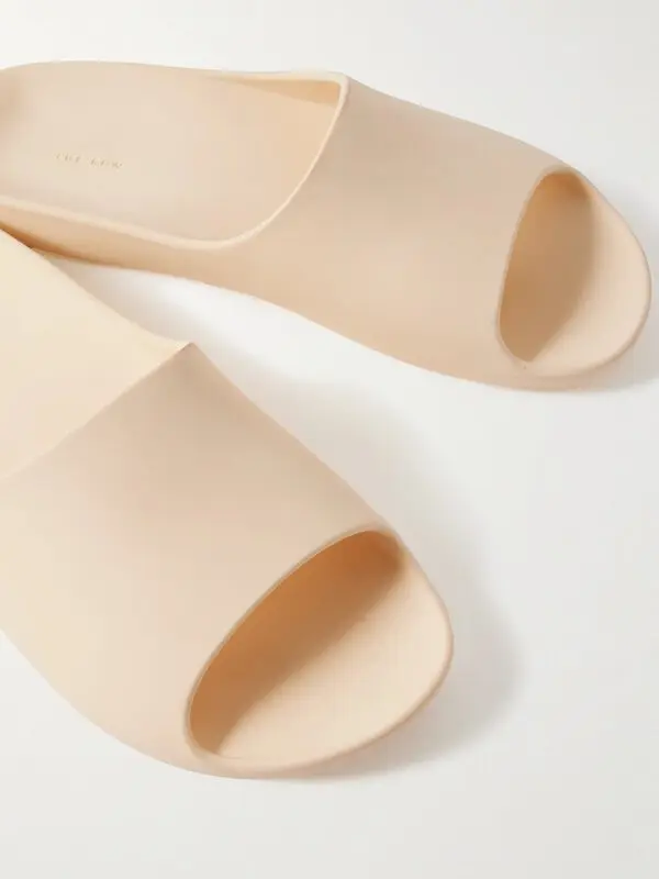 THE ROW Ama Rubber Slides - Neutrals