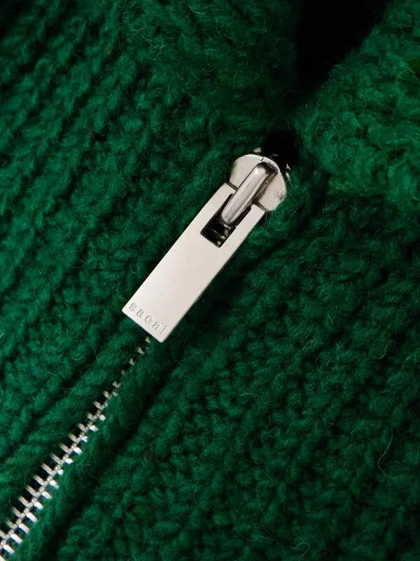 Sacai Ribbed Wool Cardigan