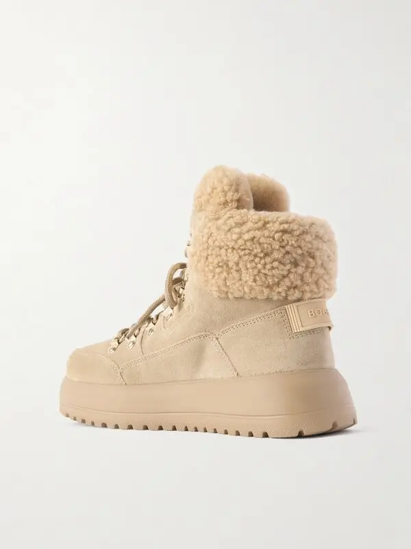Bogner Shearling-lined Suede Ankle Boots - Neutrals
