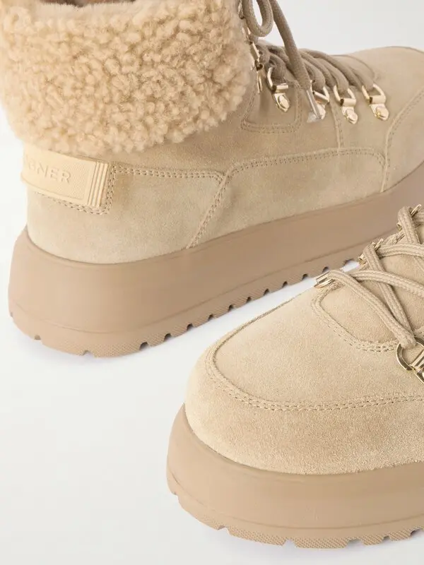 Bogner Shearling-lined Suede Ankle Boots - Neutrals