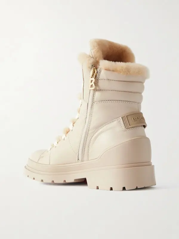 Bogner St. Moritz Embellished Shearling-lined Leather Ankle Boots