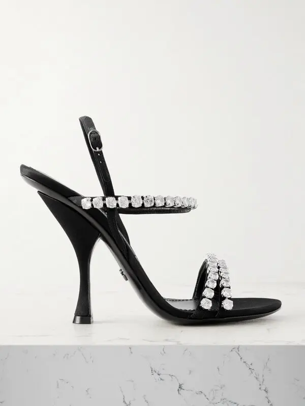 Dolce & Gabbana Crystal-embellished Satin Sandals