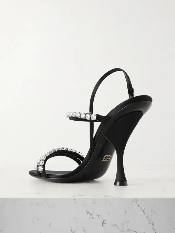 Dolce & Gabbana Crystal-embellished Satin Sandals