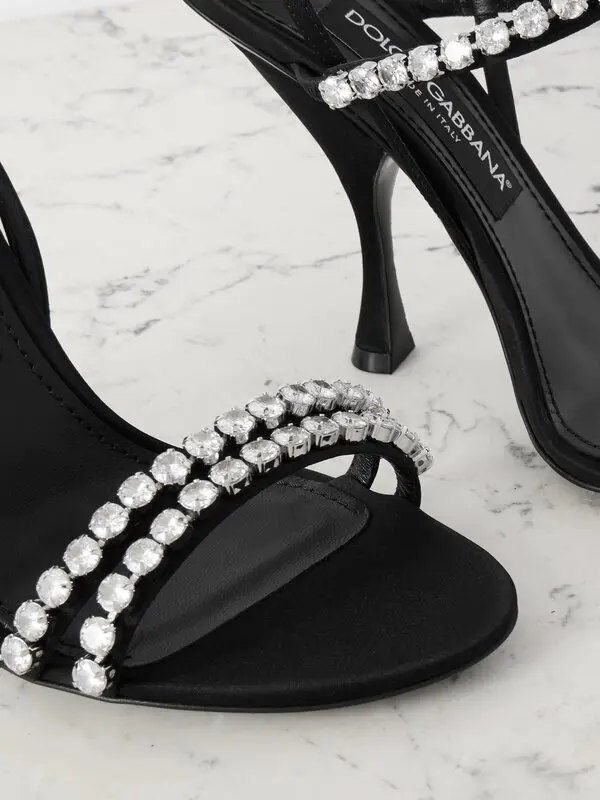 Dolce & Gabbana Crystal-embellished Satin Sandals