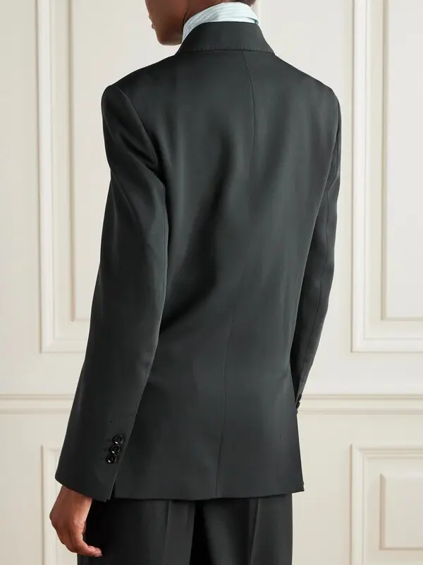 AMI Paris Oversized Double-breasted Wool Blazer - Black