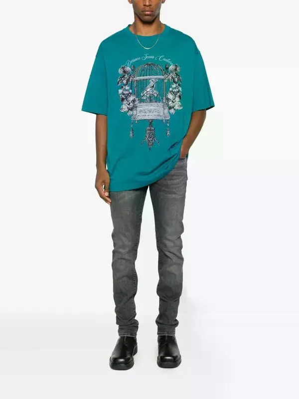 Versace Birdcage-print Embellished T-shirt