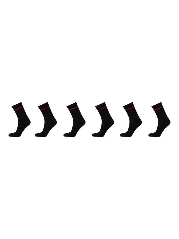 Hugo Logo Ribbed Socks - Black