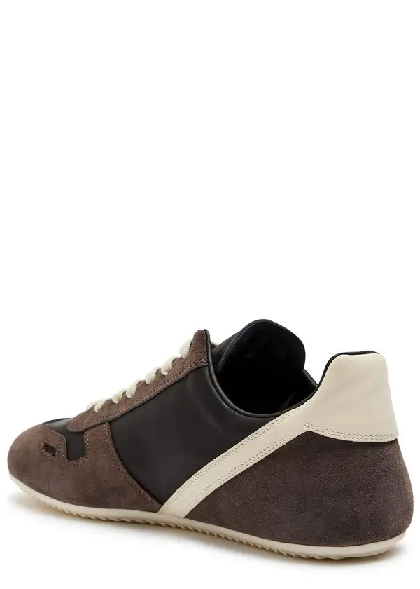 Rick Owens Panelled Suede And Leather Sneakers - Black