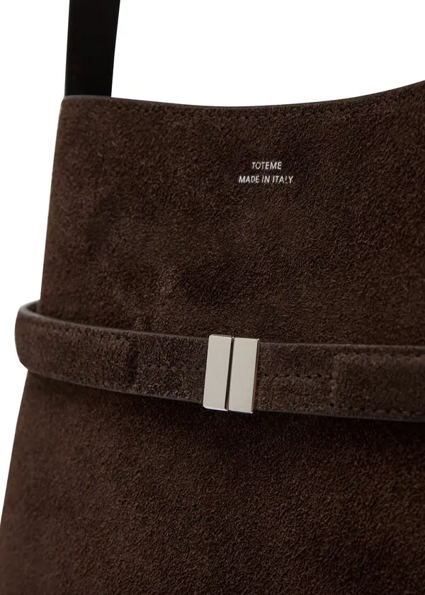 TOTEME Belted Suede Bucket Bag - Brown