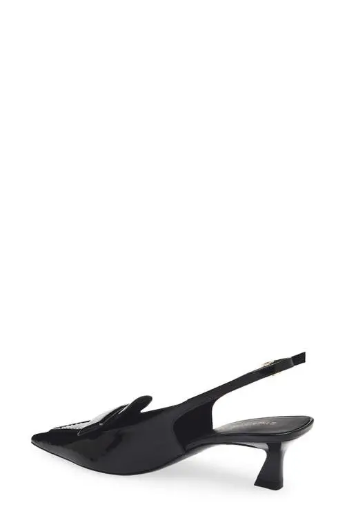 STUART WEITZMAN Sovinnie Patent Leather Slingback Loafer Pumps - Black