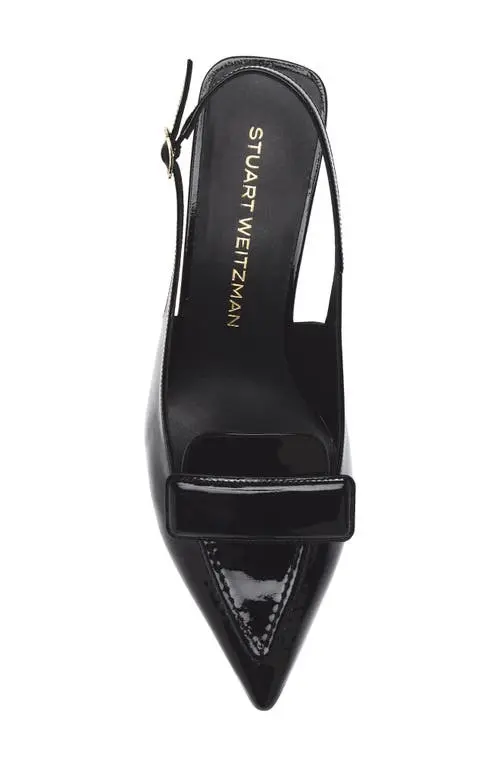 STUART WEITZMAN Sovinnie Patent Leather Slingback Loafer Pumps - Black
