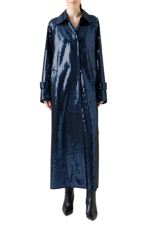 Akris Estelle Sequin Long Coat