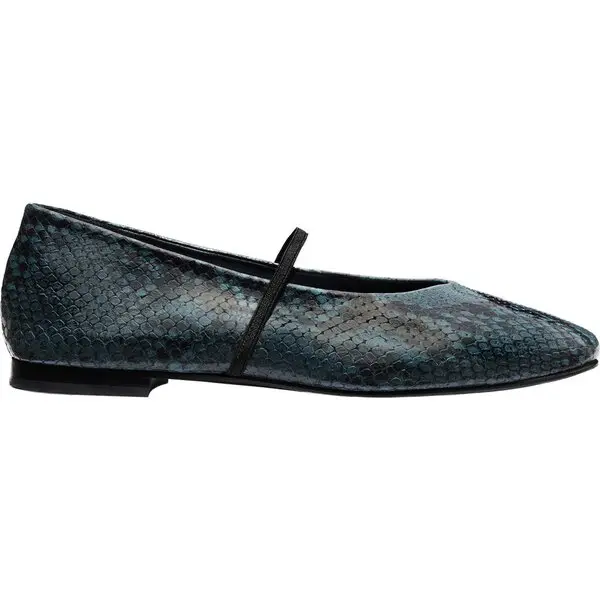 MARGAUX LONNBERG The Phoebe Ballet Flat - Aqua Python Embossed