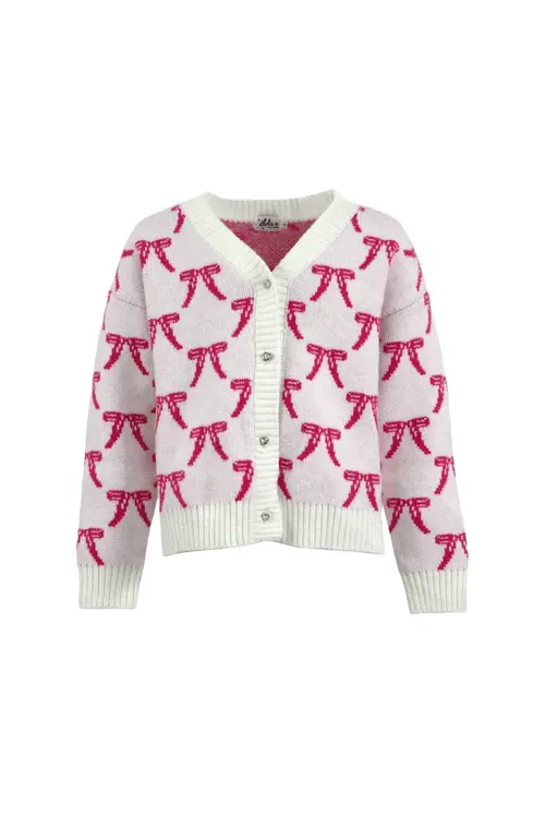 LOLA + THE BOYS Bow Knit Cardigan