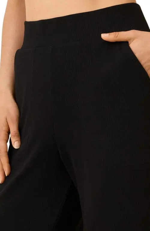 PACT Dream Rib Wide Leg Lounge Pant - Black