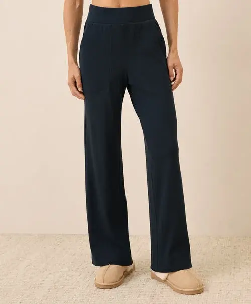 PACT Dream Rib Wide Leg Lounge Pant - Midnight Blue