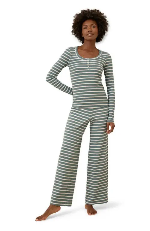 PACT Dream Rib Wide Leg Lounge Pant - Napa Stripe