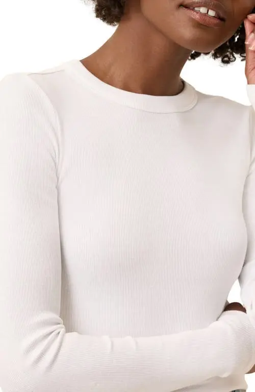 PACT Perfect Rib Long Sleeve Tee - White