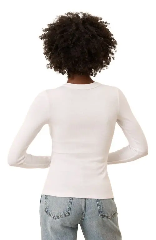 PACT Perfect Rib Long Sleeve Tee - White