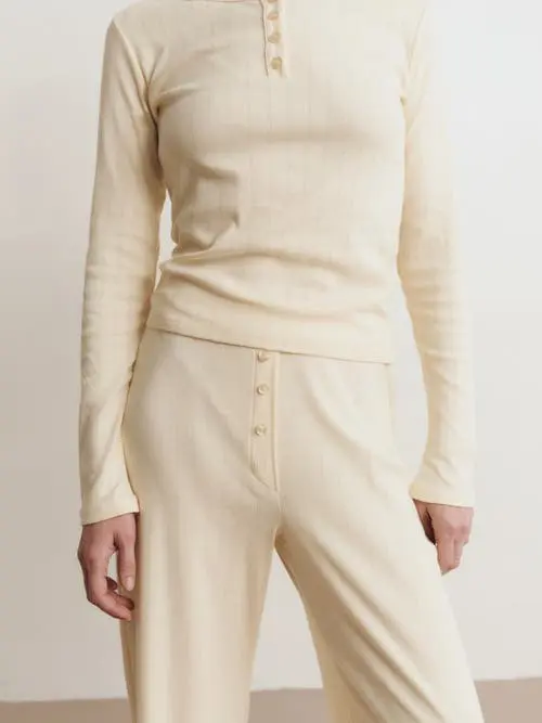 VIR VITA Pointelle Lounge Pant - Butter