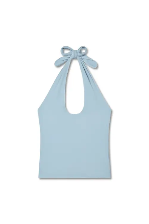 VIR VITA Pauline Halter Top - Baby Blue