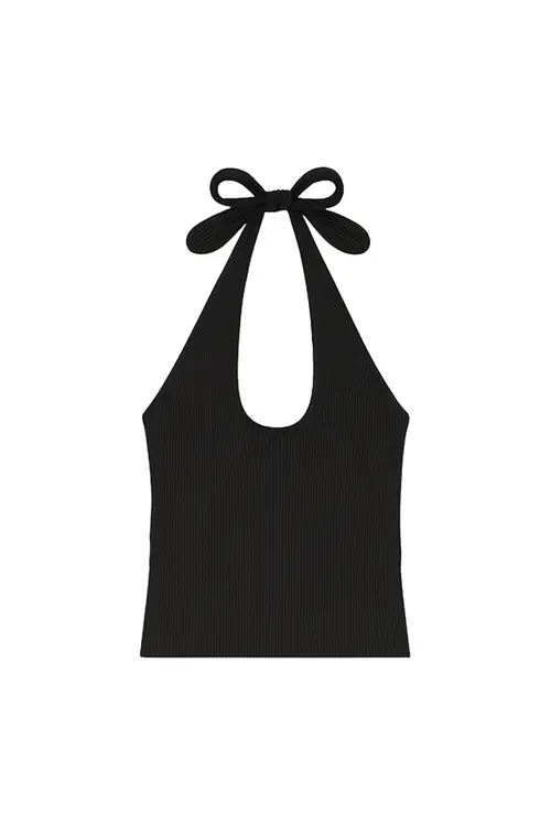 VIR VITA Pauline Halter Top - Black