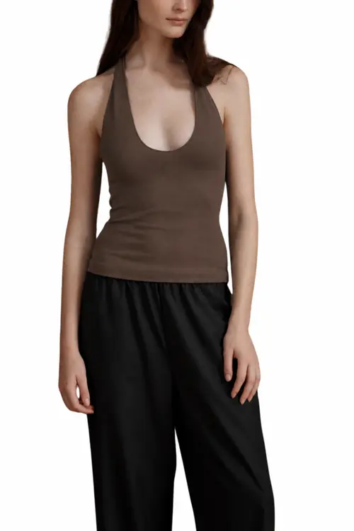 VIR VITA Pauline Halter Top - Chesnut