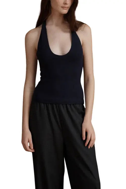 VIR VITA Pauline Halter Top - Midnight