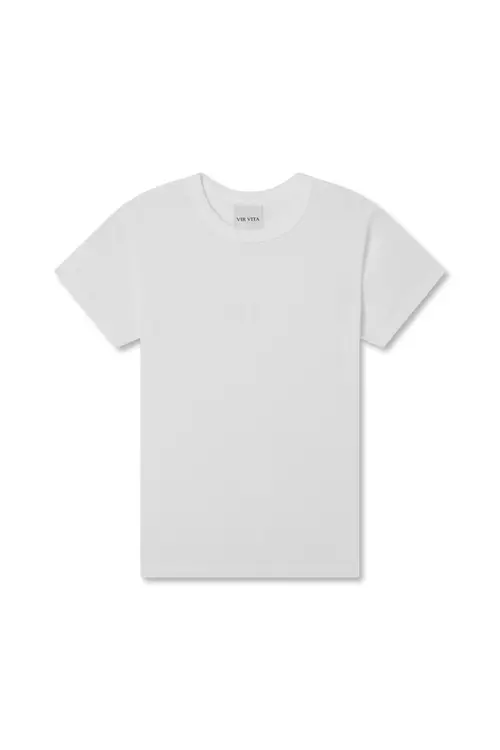 VIR VITA Pointelle Tee - Coconut