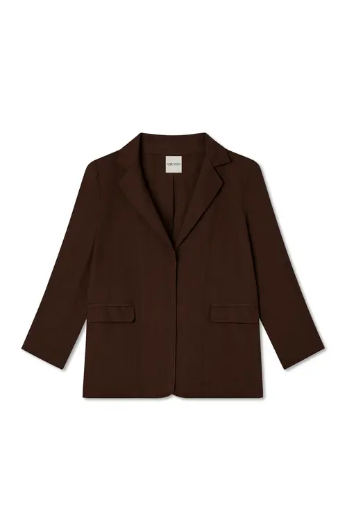 VIR VITA Margaret Linen Blazer - Chestnut