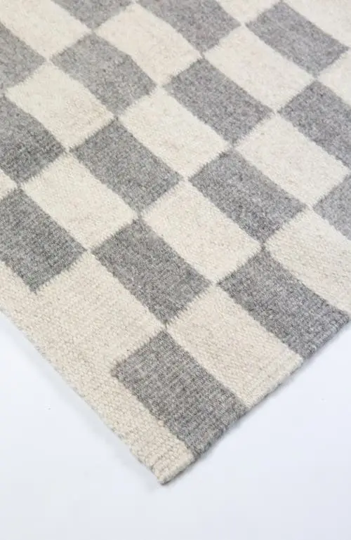 ARCHIVE NEW YORK Zapptec Checkered Handwoven Flatweave Wool Rug