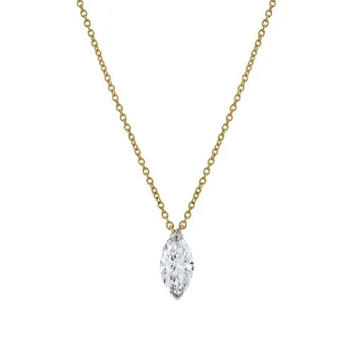 LUVMYJEWELRY 14k Gold 1 Ct Lab Grown Diamond Marquise Necklace - 14k Yellow Gold