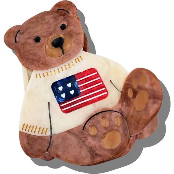 SOLAR ECLIPSE Americana Teddy Claw Clip - Cream