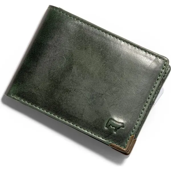 Will Leather Goods The Industrial Leather Bifold Wallet - Green