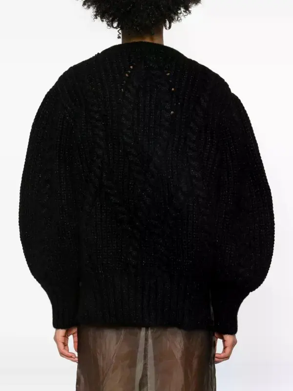 Simone Rocha Embellished Cable-knit Sweater