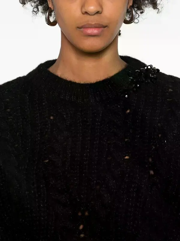 Simone Rocha Embellished Cable-knit Sweater