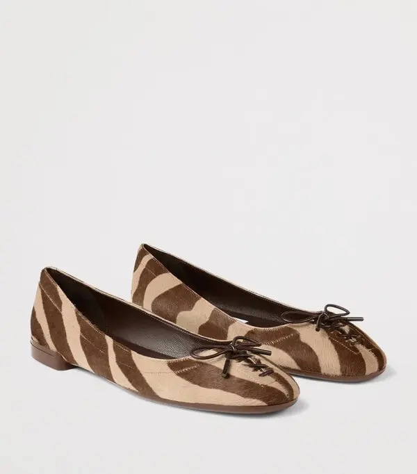 JIMMY CHOO Scarlett Zebra-print Ballet Flats - Brown