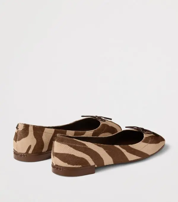 JIMMY CHOO Scarlett Zebra-print Ballet Flats - Brown