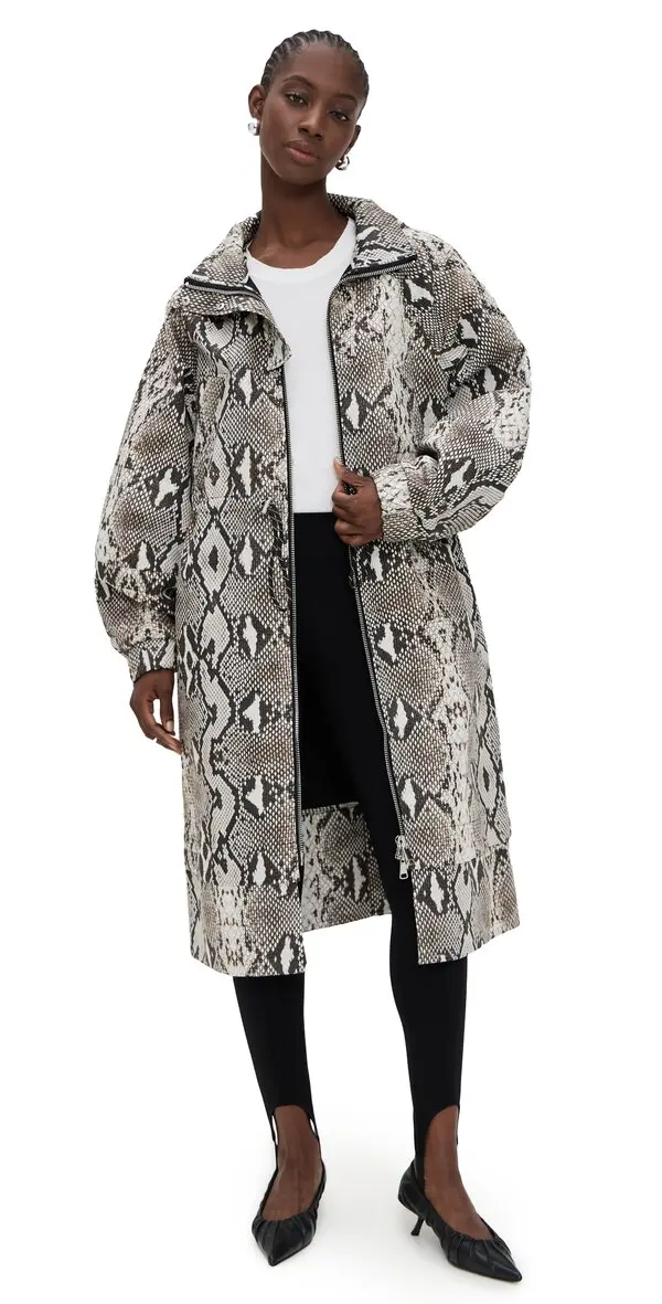 Essentiel Antwerp Snakeskin Print Rain Coat Combo1 Off White