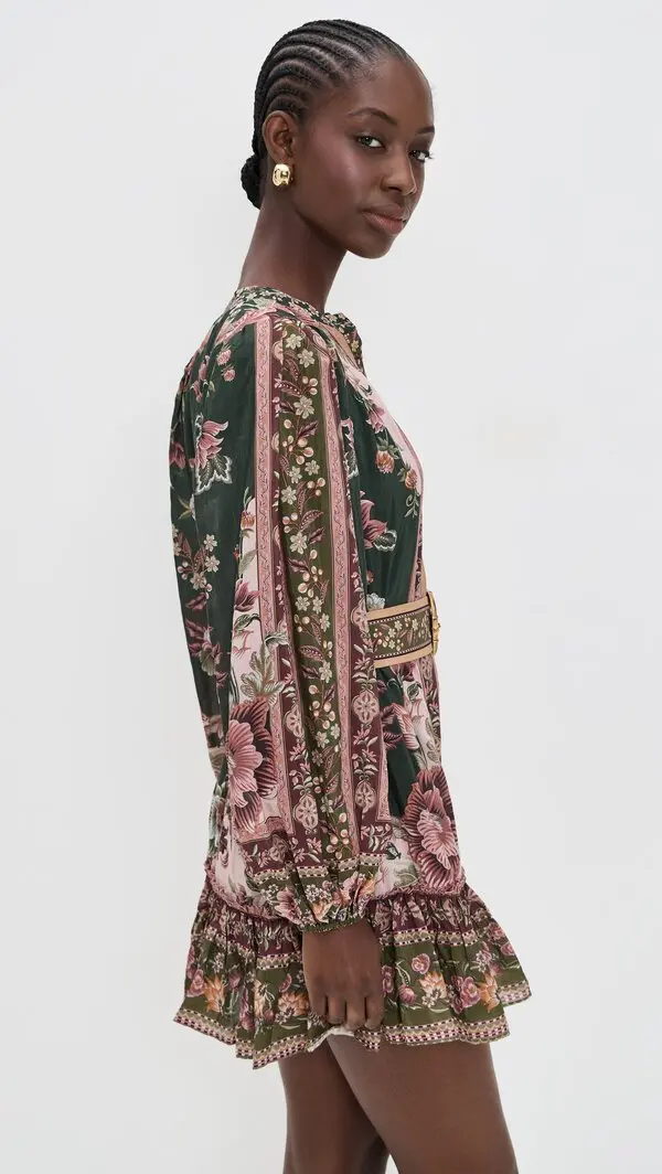 Farm Rio Floral Print Mini Dress In Flowering Garden Tree Green - 25% Off |  Editorialist