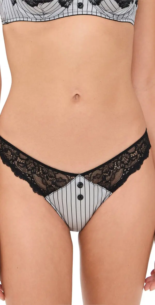 Fleur Du Mal Executive Thong - Ash Pinstripe