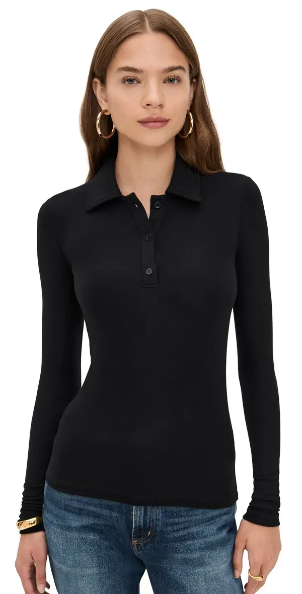AGOLDE Amos Polo - Black