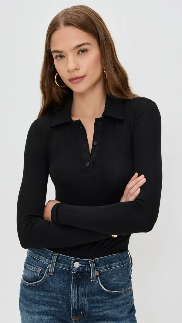 AGOLDE Amos Polo - Black