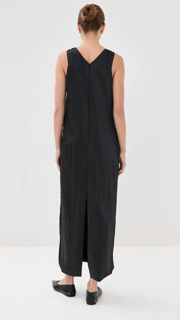 Brandon Maxwell Keke Deep V Shift Midi Dress