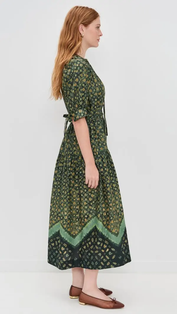 Aksoy Midi Dress - Green Floral