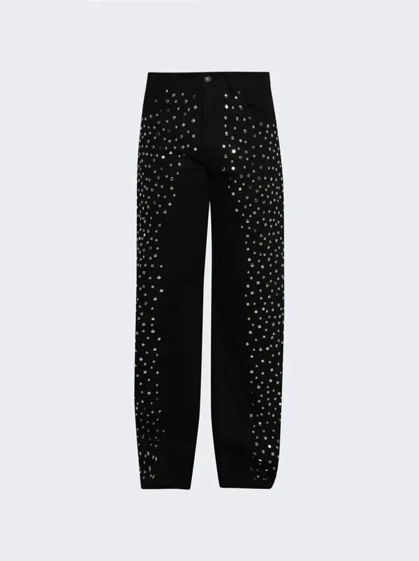 EARTHLING VIP Sparked Studded Denim Jeans - Black