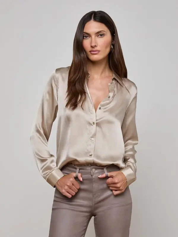 L'Agence Tyler Silk Blouse Top