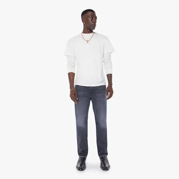 MOTHER The Bronco Straight-leg Jeans - Black